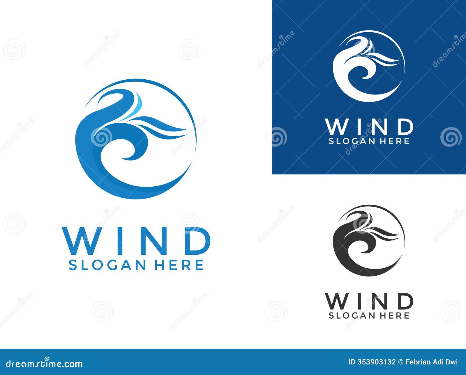 Circle Wind Symbol Logo Design. Abstract Wind Logo Vector Stock Vector ...