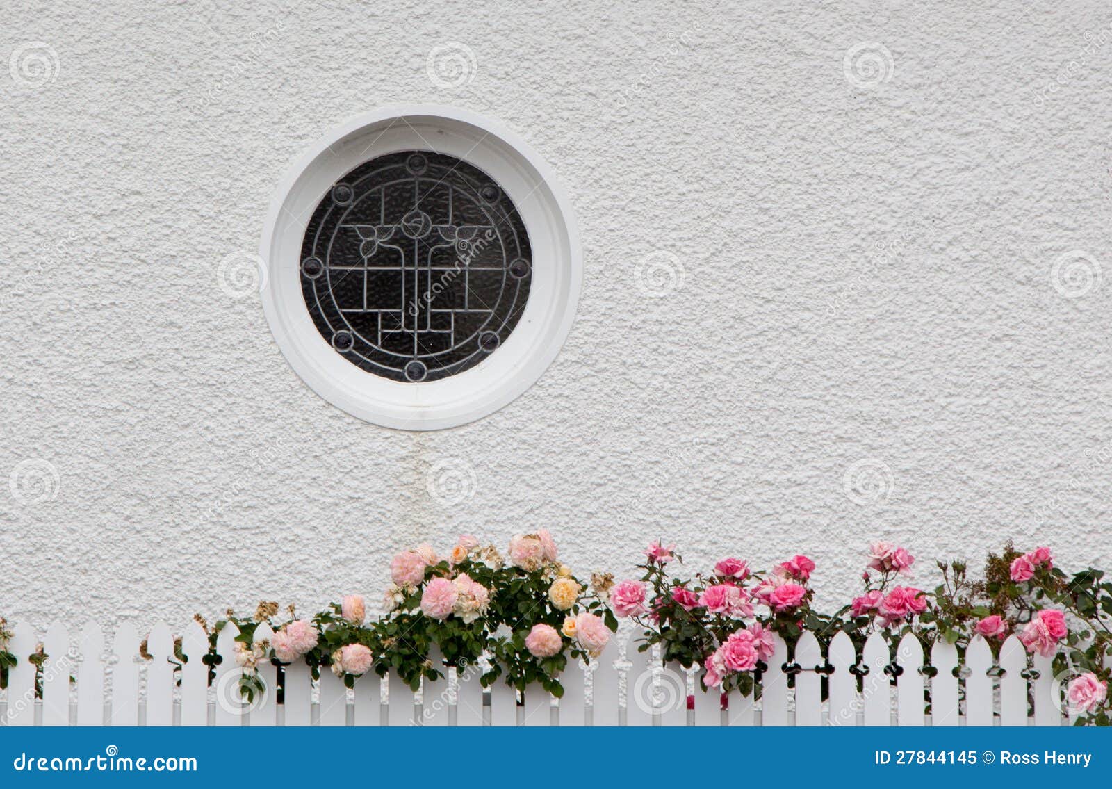 Circle Window stock image. Image of round, wall, roses - 27844145