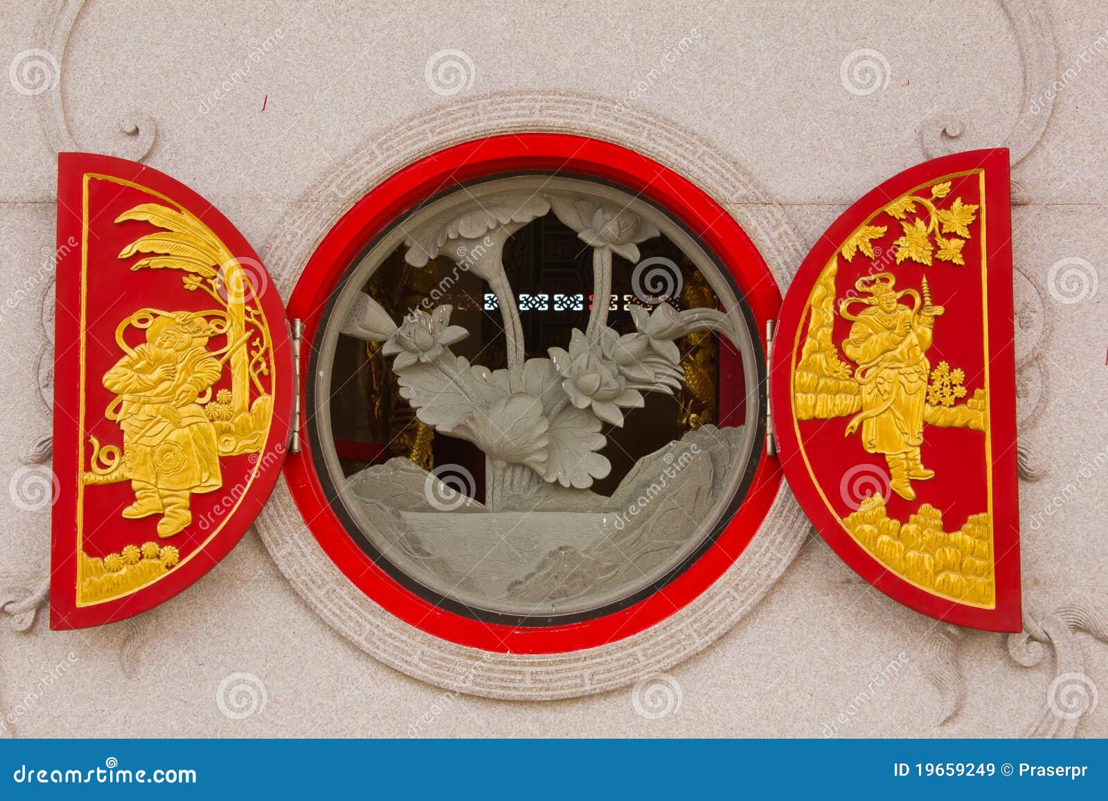 Circle Window in Chinese Temple Stock Image - Image of colorful, temple ...