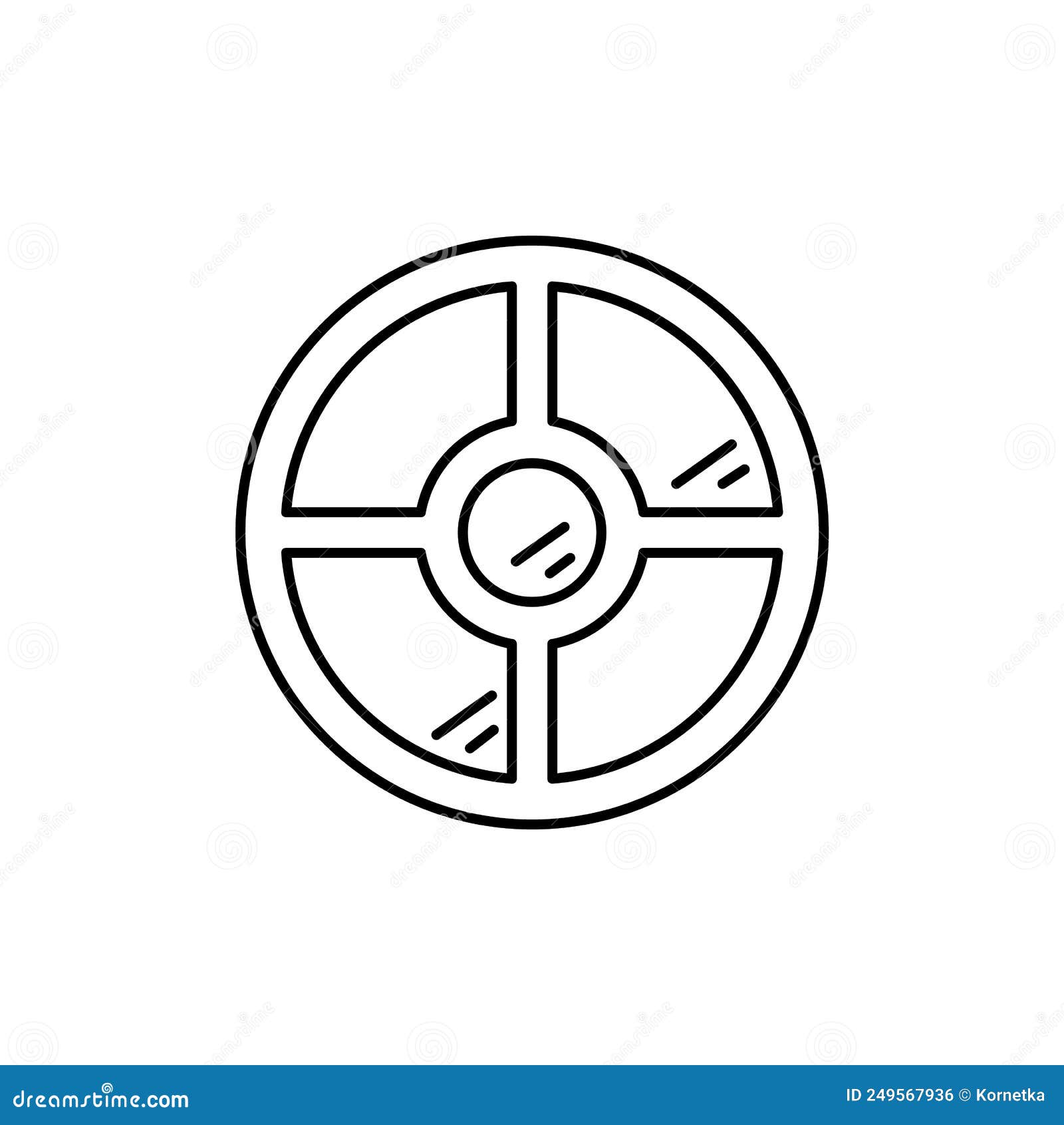 Circle Windows Icon, Linear Style. Vector Architecture Elements Stock ...