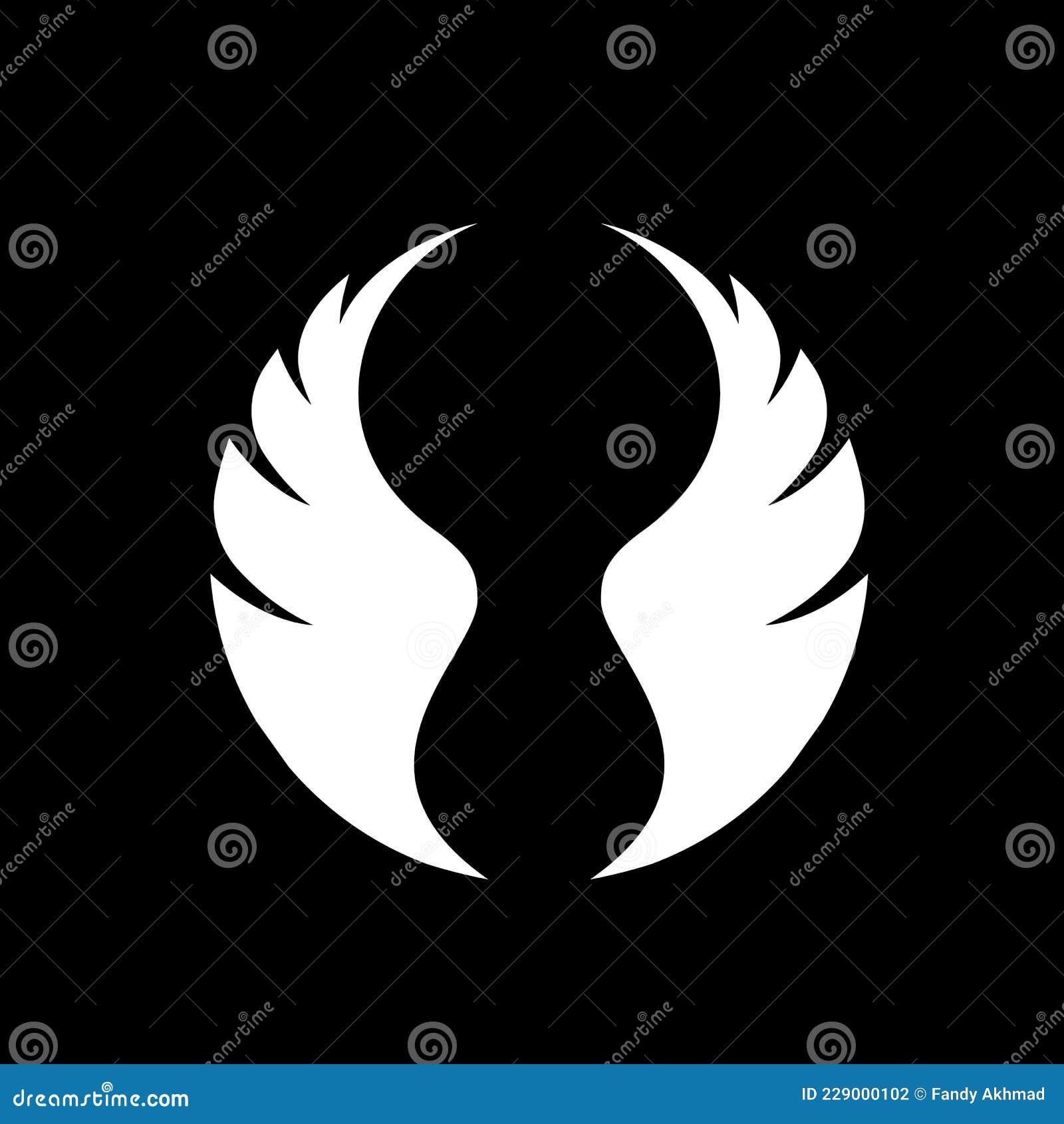 On the Circle Wings Logo Design Vector Icon Symbol Illustrations Stock ...