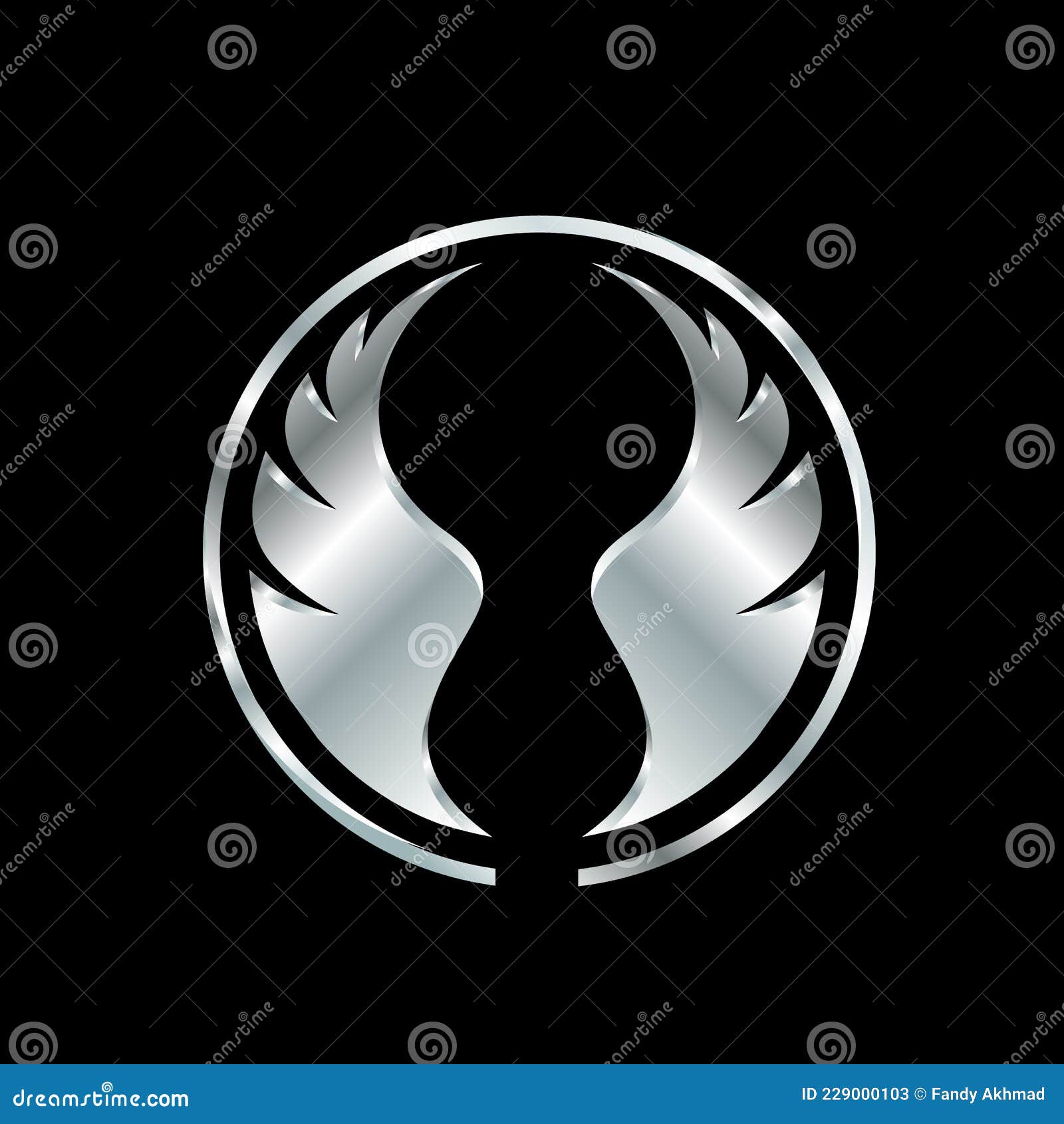 On the Circle Wings Logo Design Vector Icon Symbol Illustrations Stock ...