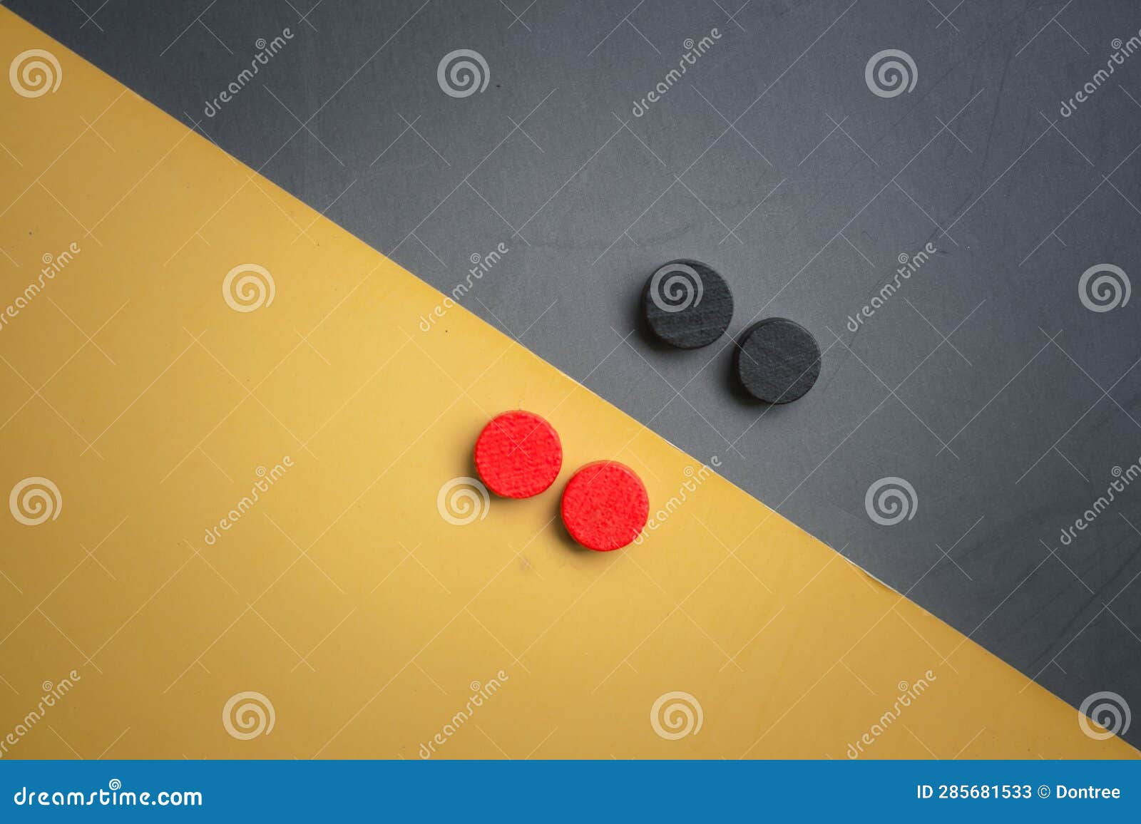 Circle Wood Blocks Two Colors Opposite Each Other and Two Background ...