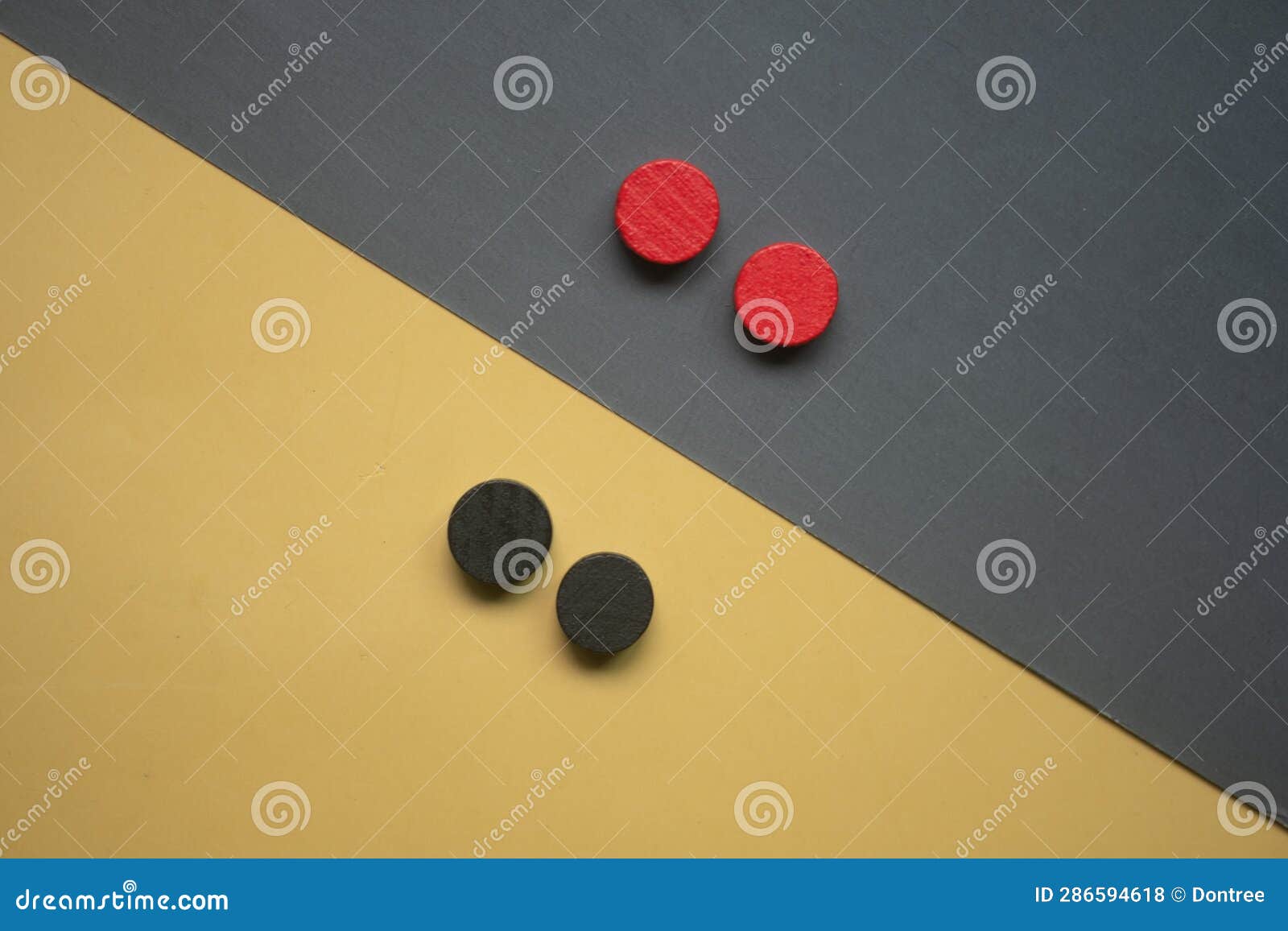 Circle Wood Blocks Two Colors Opposite Each Other and Two Background ...