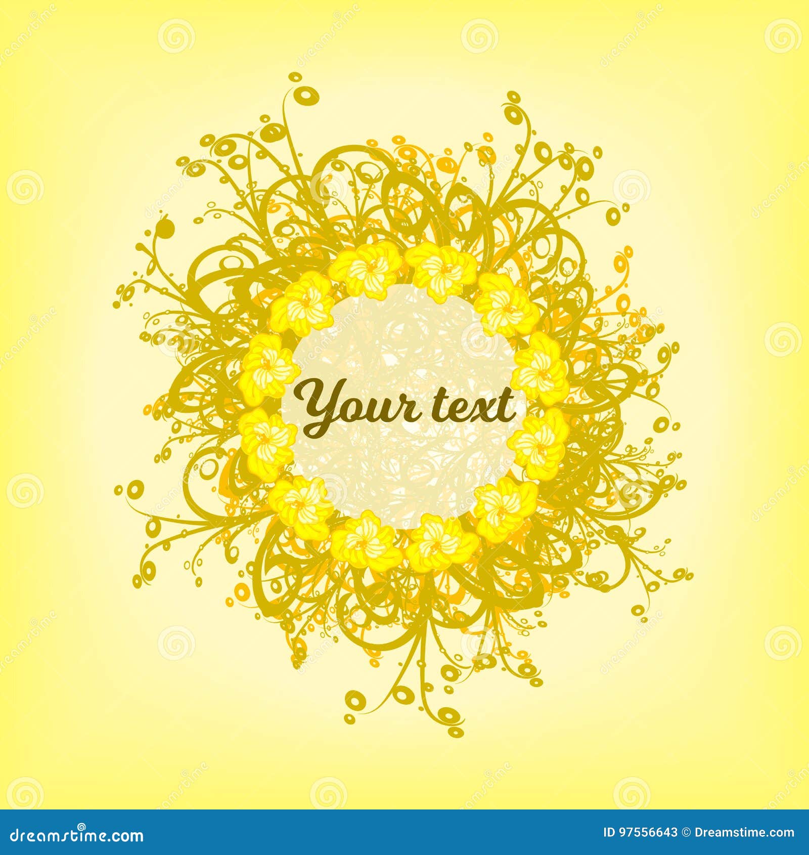 Circle of Yellow Background Patterns Stock Vector - Illustration of ...