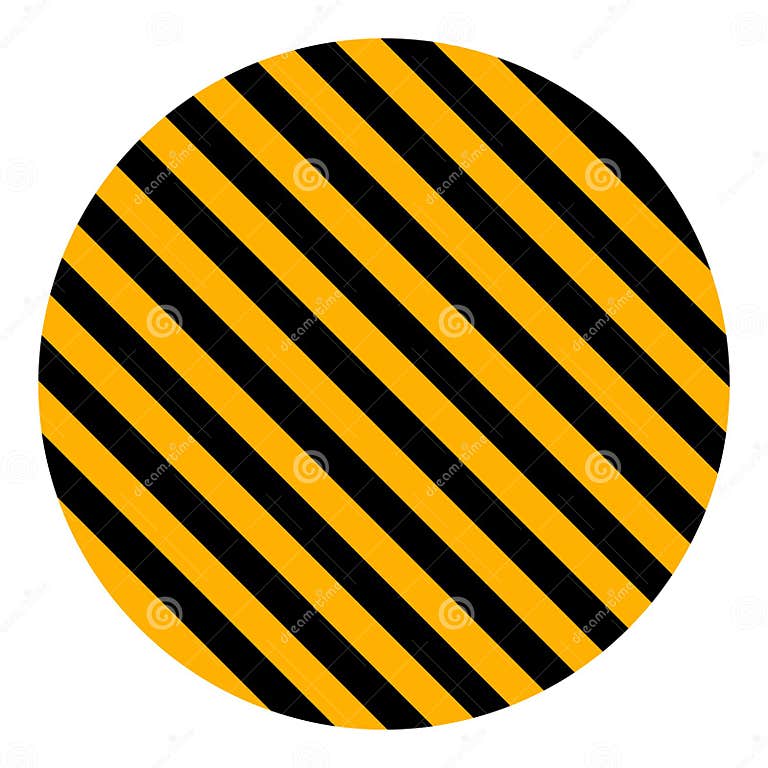 Circle Yellow and Black Diagonal Stripes, Vector Safety Stripe Warning ...