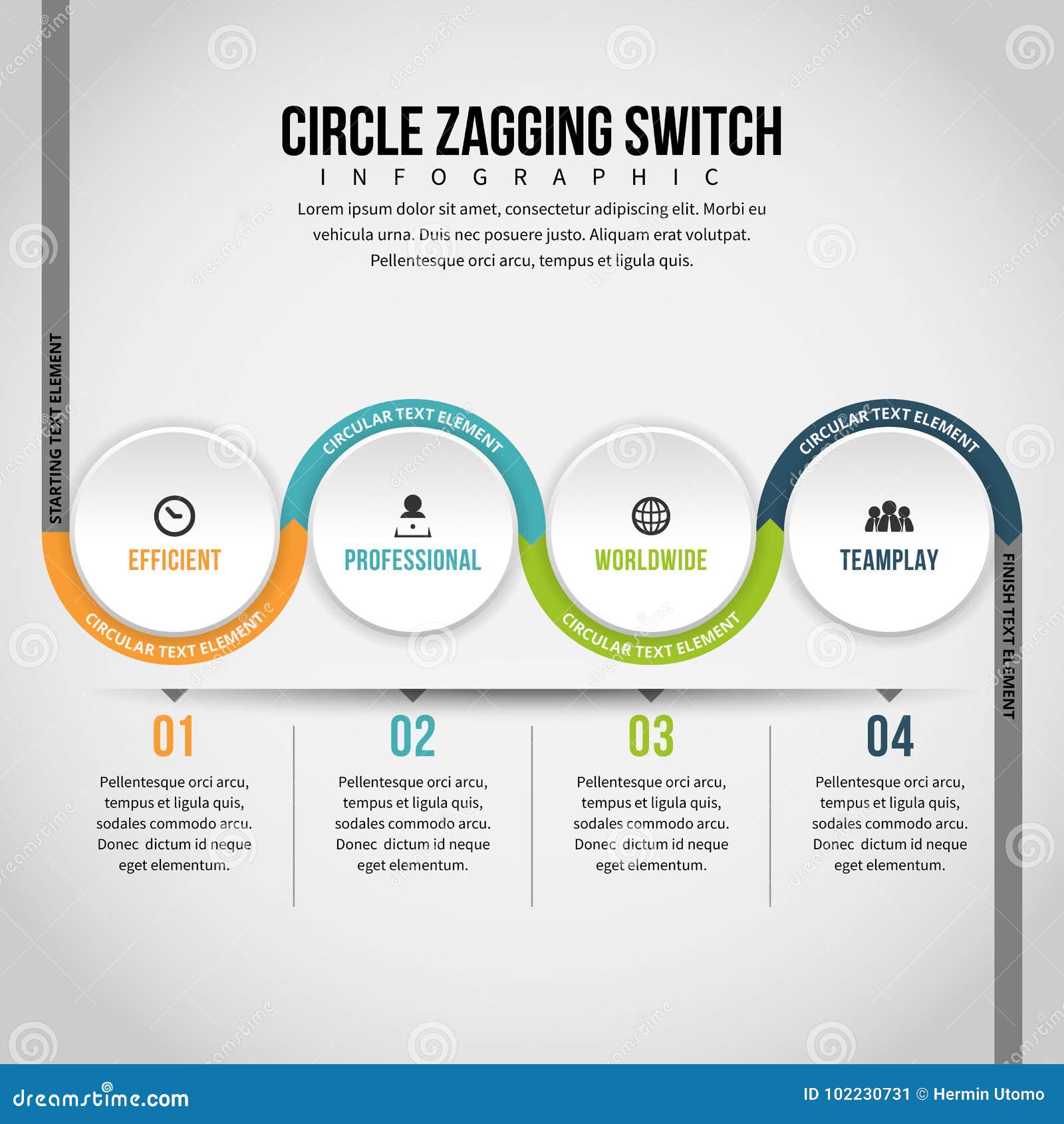 Circle Zagging Switch Infographic Stock Vector - Illustration of choice ...