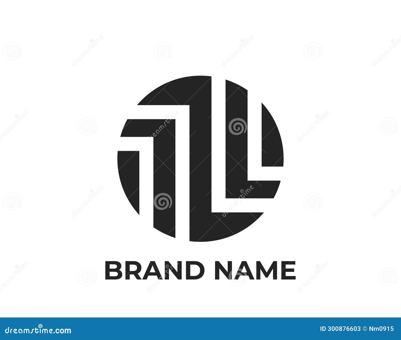 Circle with Zig Zag Line Logo. Geometric Symbol and Brand Name Stock ...