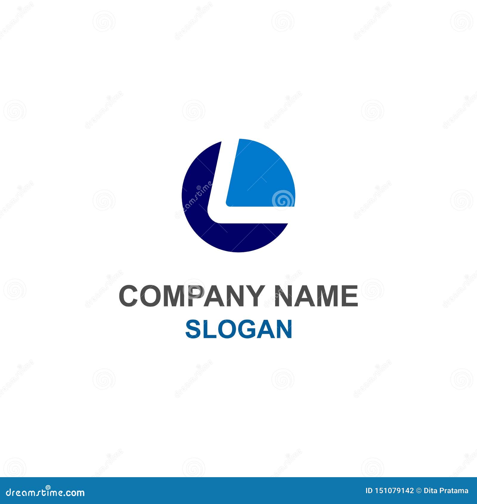 Blue L Letter Initial Logo. Stock Illustration - Illustration of icon ...