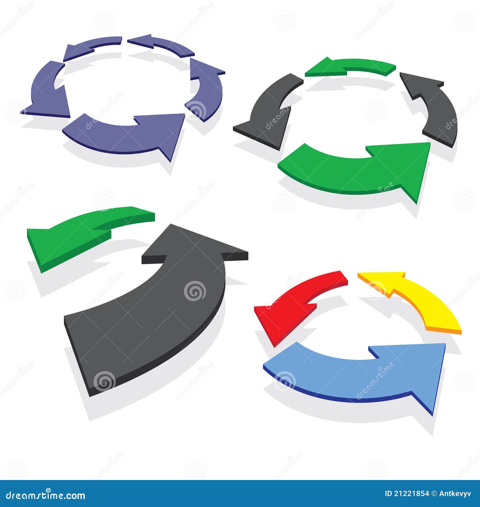 Circled arrows set stock vector. Illustration of symbol - 21221854