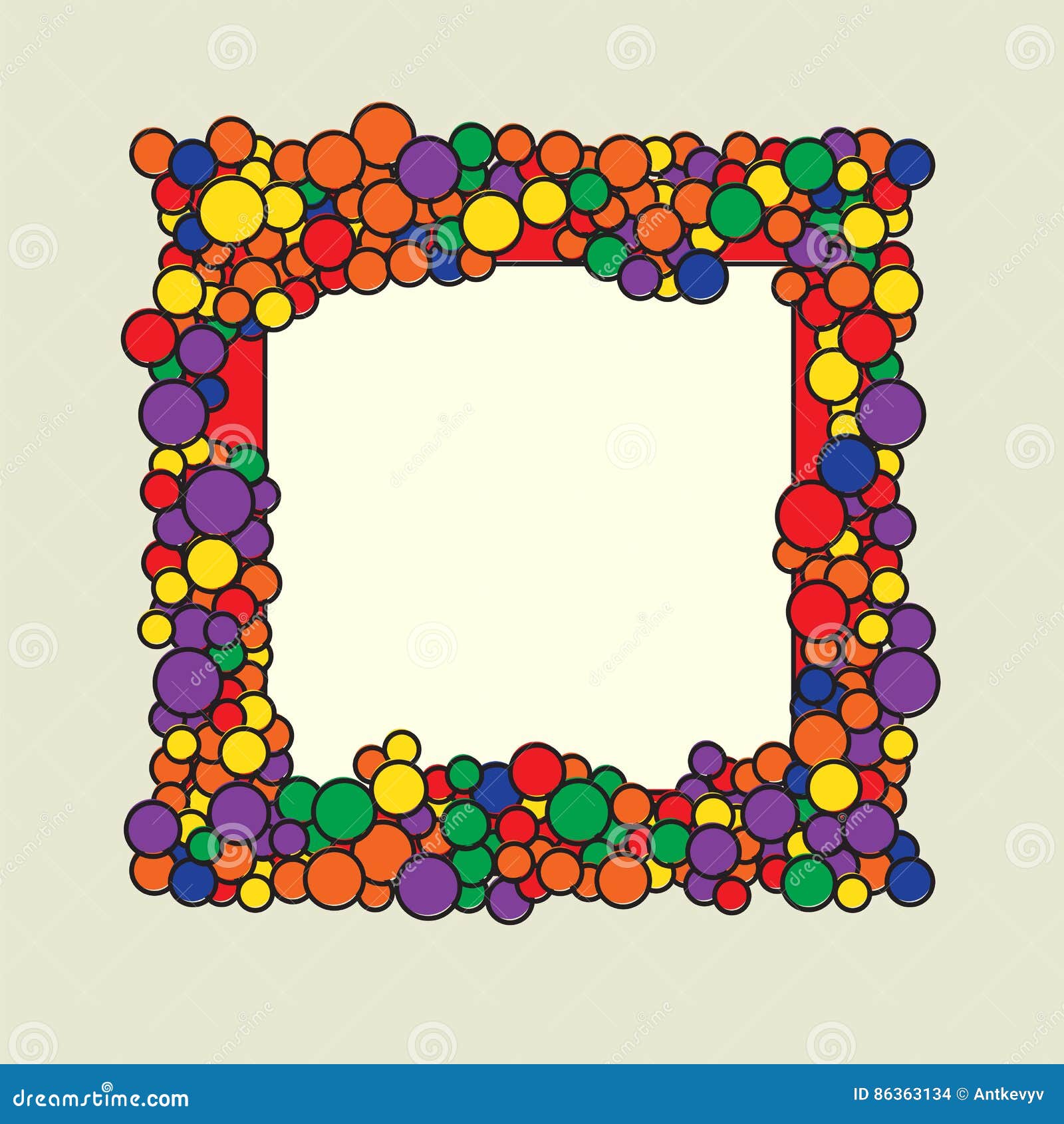 Circled Frame. Decorative Color Circle Border. Vector Illustration ...