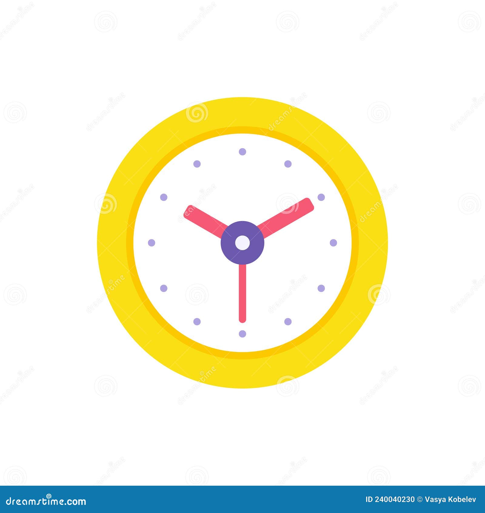 Circled Yellow Wall Clock with Arrows for Time Management Checking ...