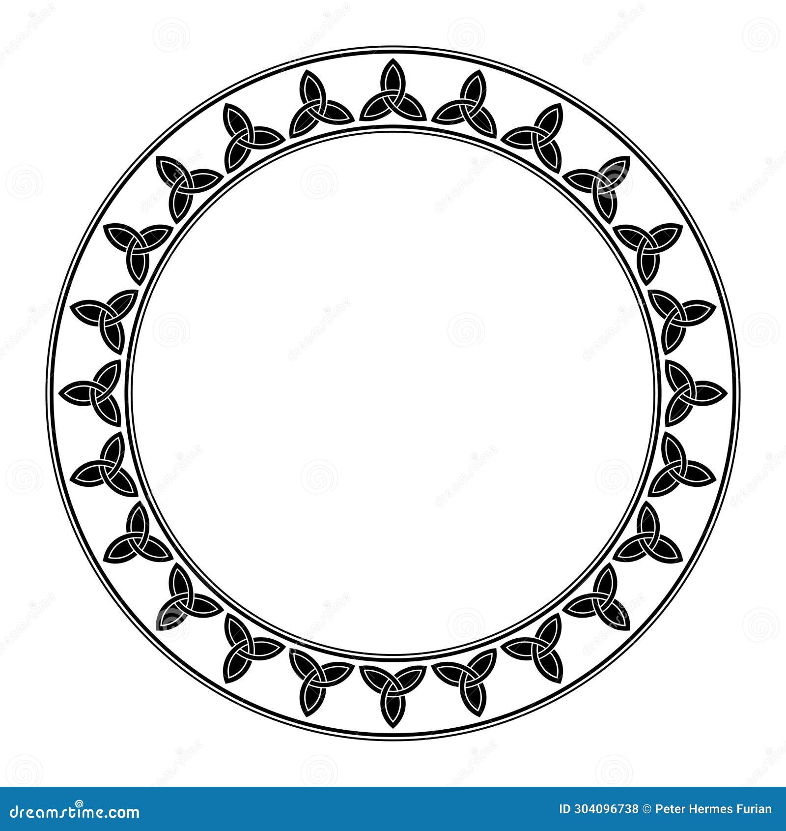 Circle Frame with Celtic Triquetra Pattern, Emblem of the Holy Trinity ...