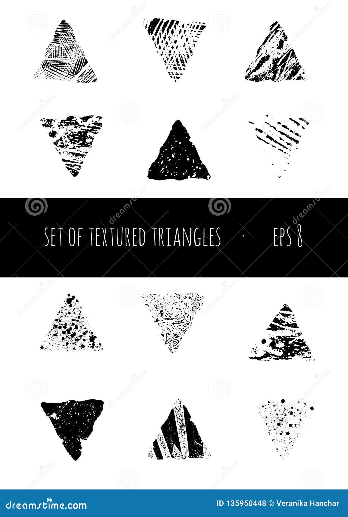 Set of Textured Triangles Eps 8 Stock Vector - Illustration of badge ...