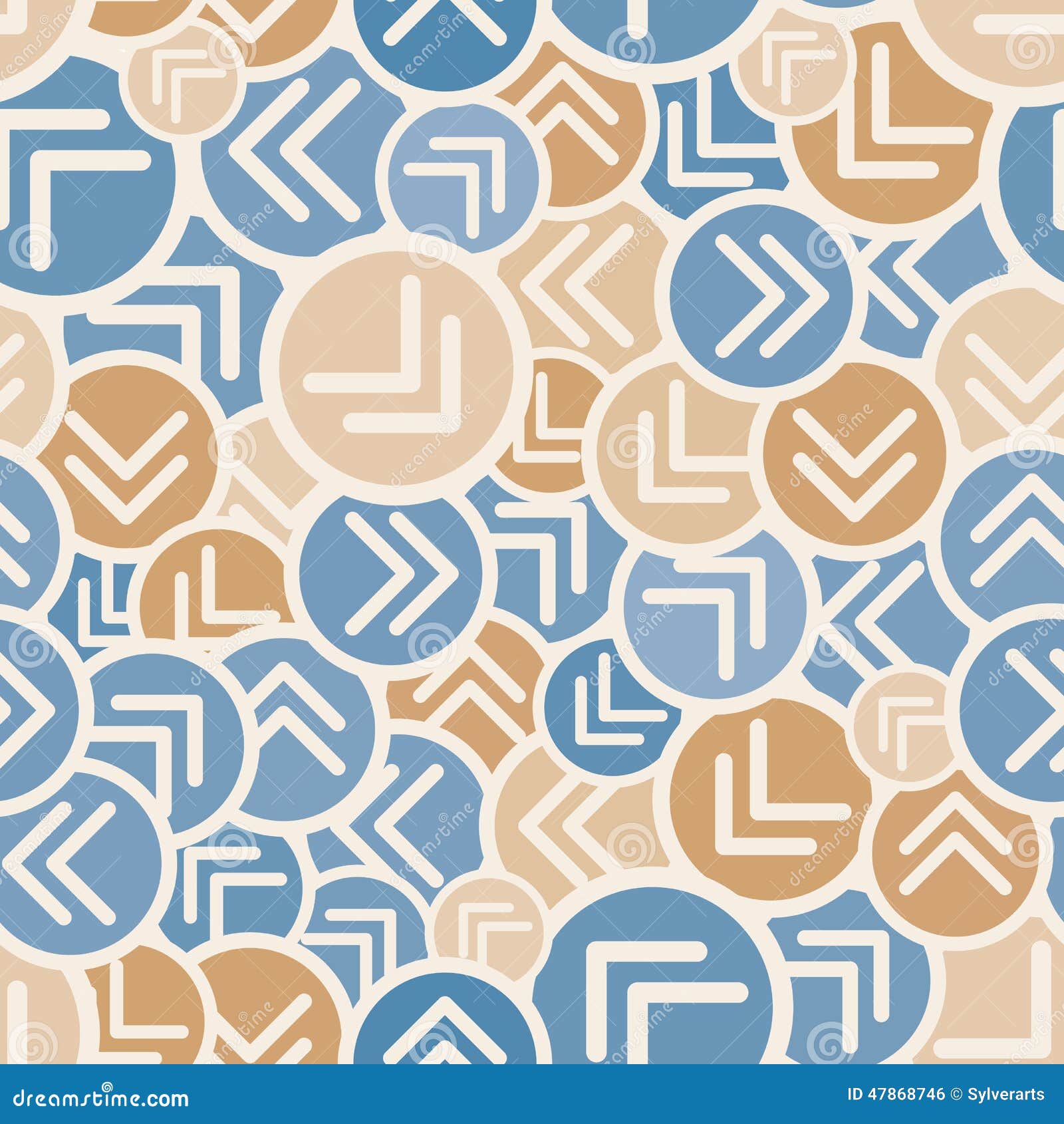 Circles and Arrows Seamless Design. Stock Vector - Illustration of loop ...