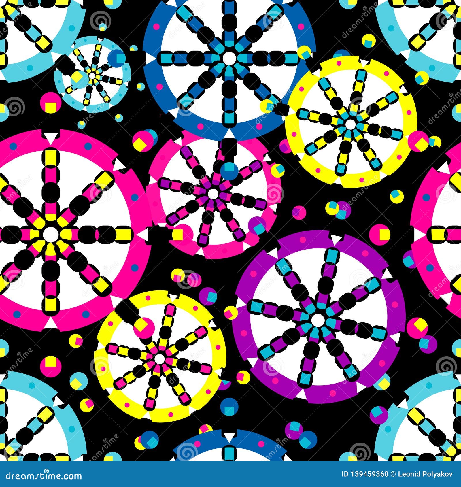 Circles Big and Small Geometric Seamless Pattern Stock Illustration ...