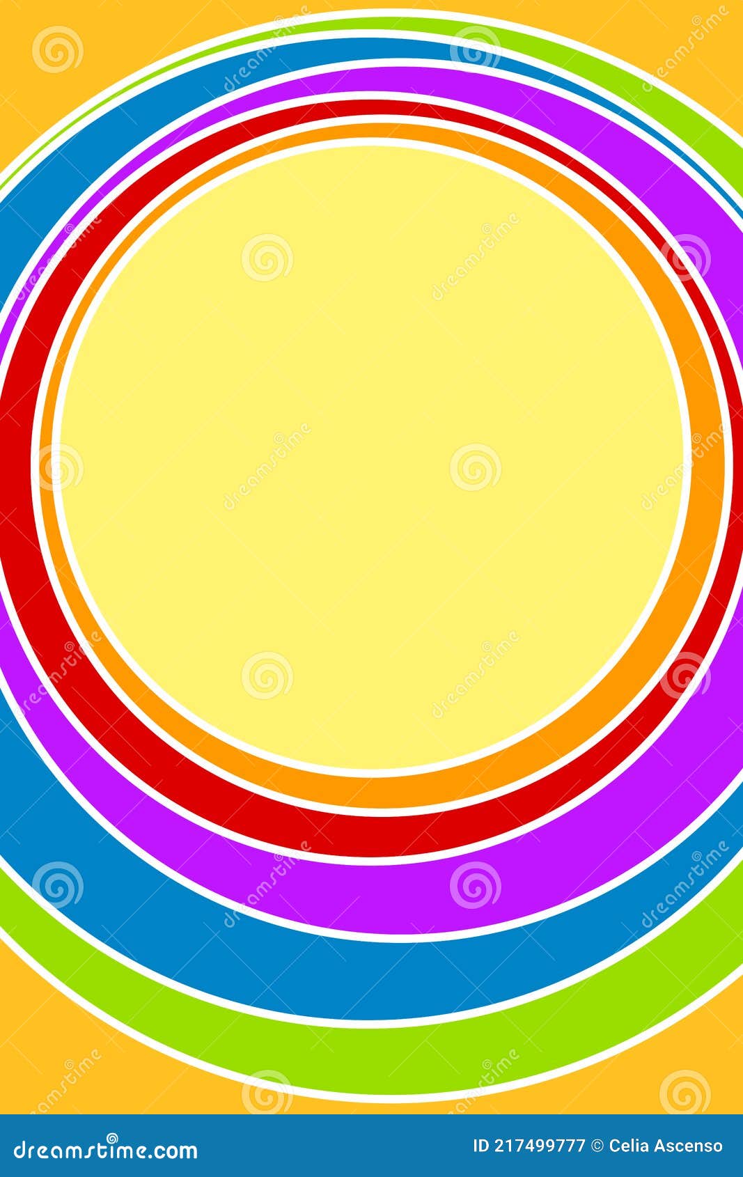 Circular Rainbow Round Frame Border Stock Illustration - Illustration ...
