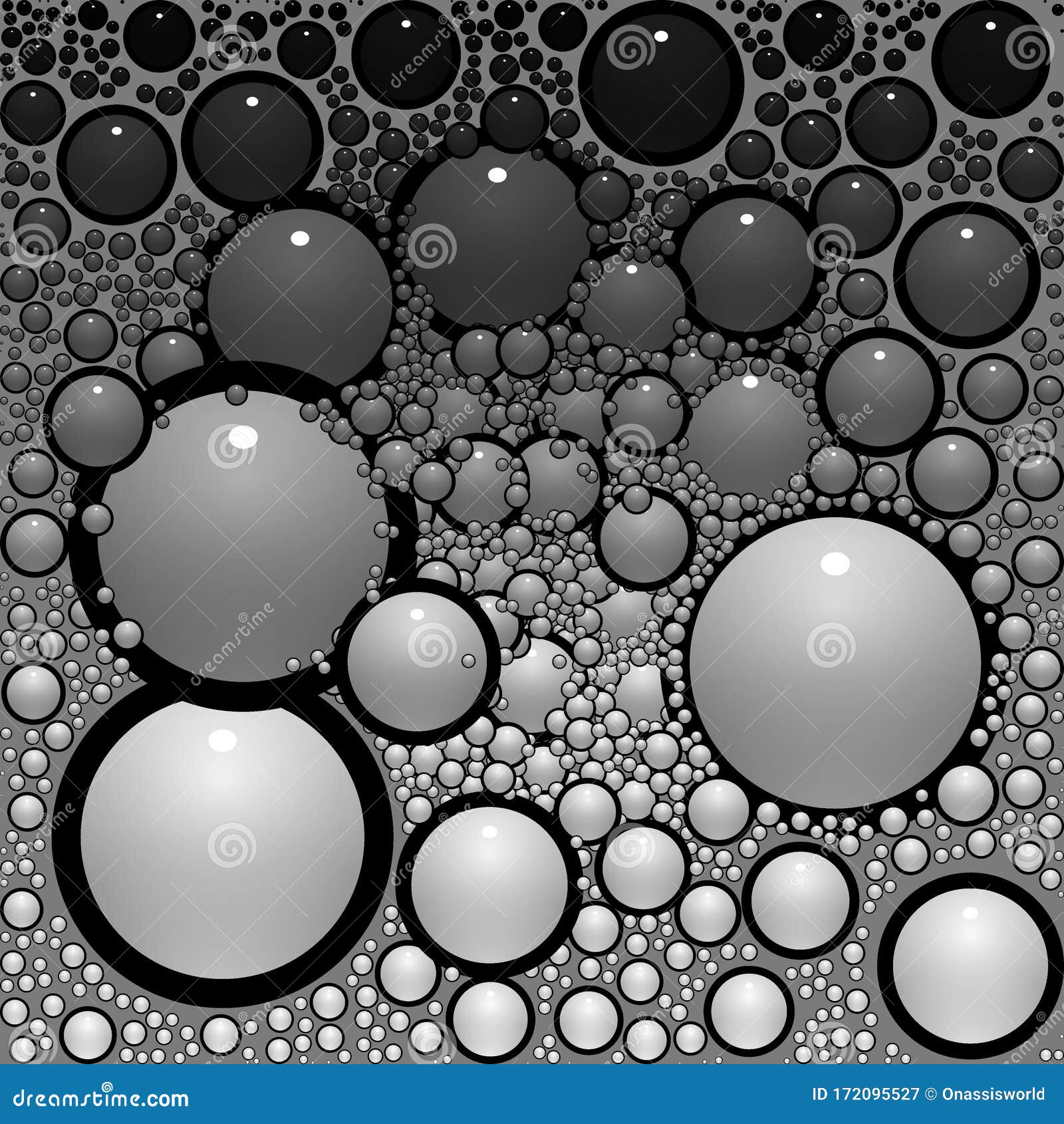 Circles & Bubbles Black White Grey Shades Abstract Background Stock ...