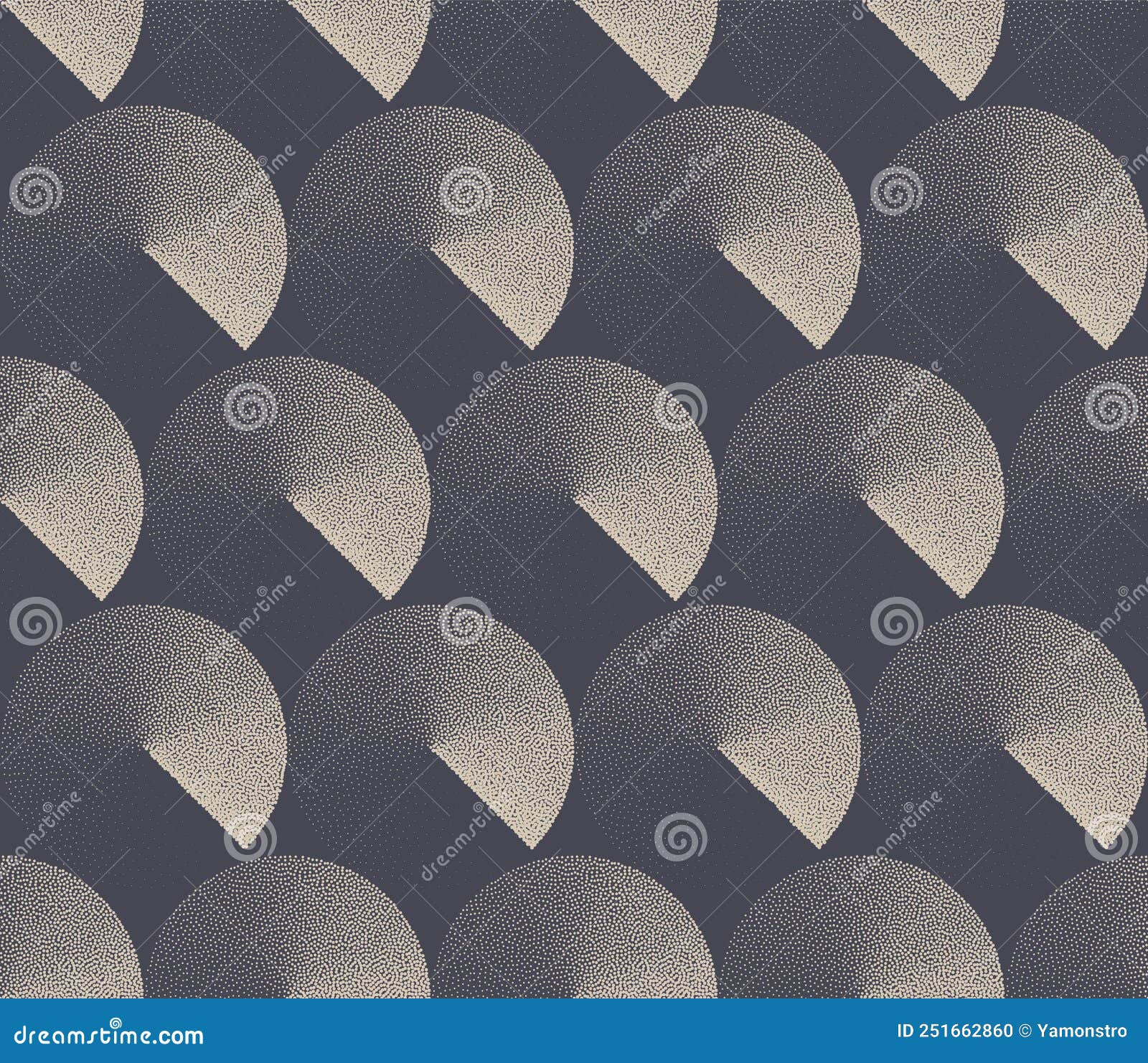Circles Clockwise Gradient Seamless Pattern Vector Handdrawn Abstract ...