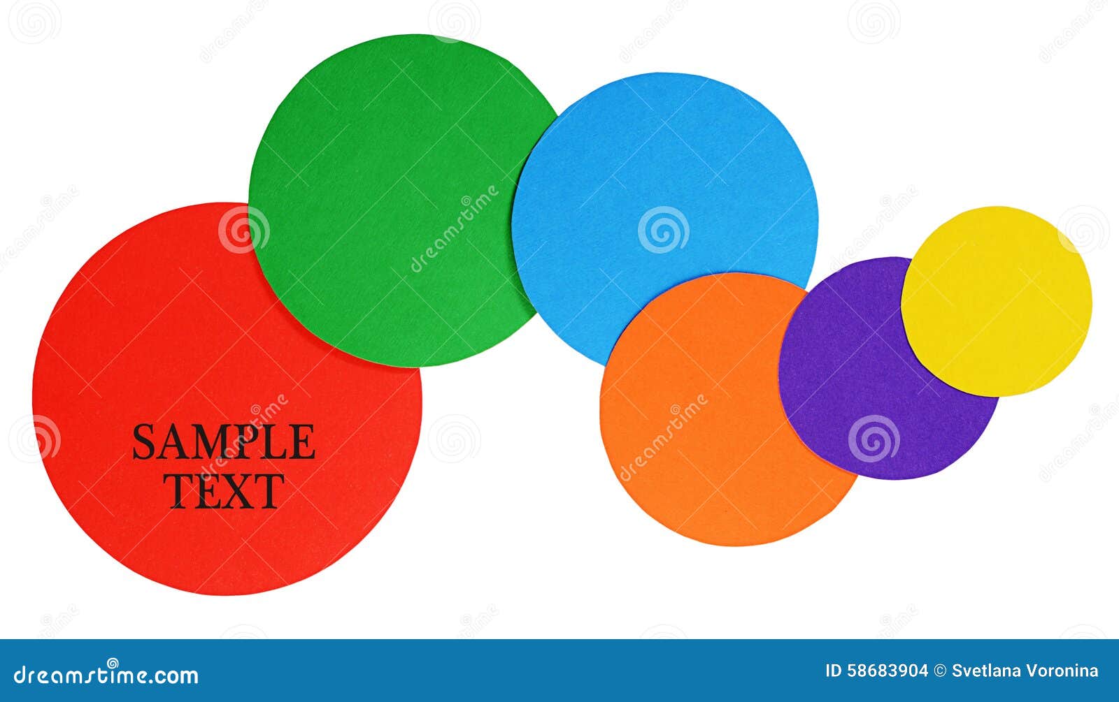 Circles Color Paper Isolated on White Stock Photo - Image of horizontal ...