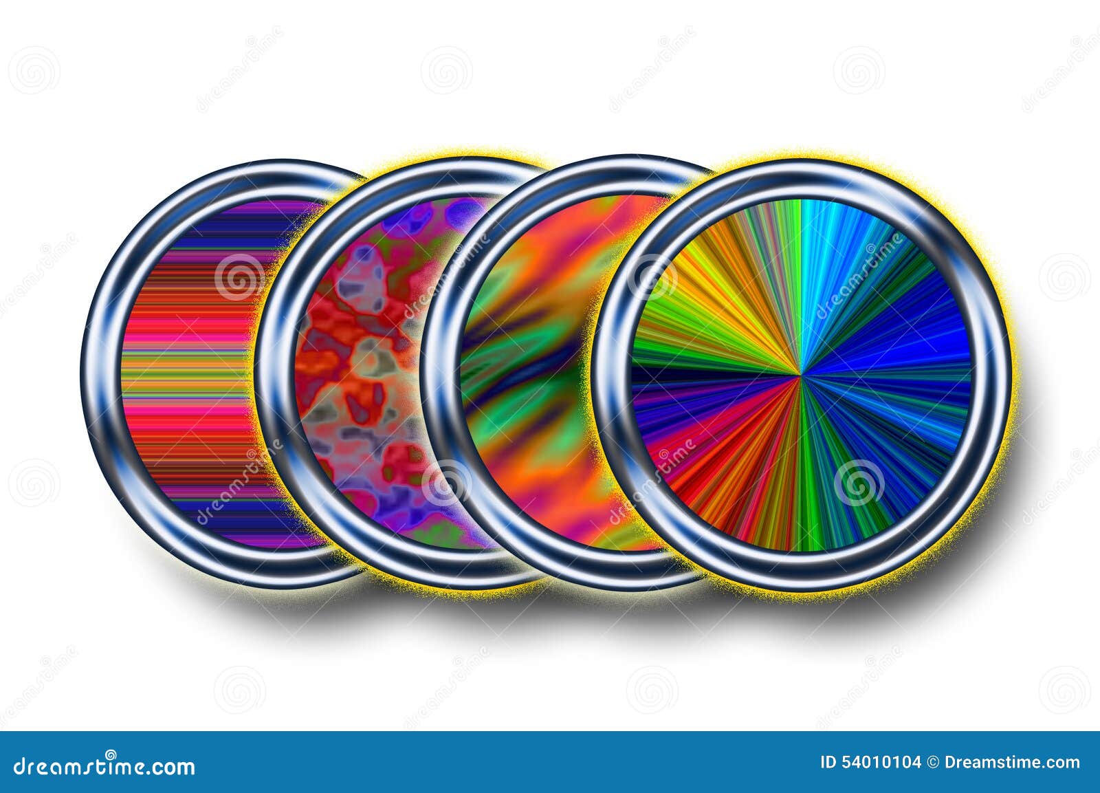 Circles of Colors and Textures Stock Illustration - Illustration of ...