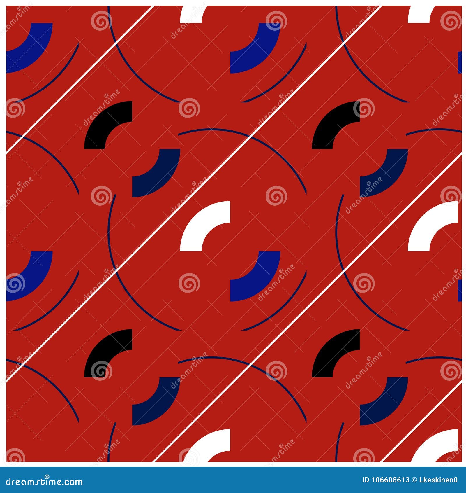 Circles and Diagonal Lines Seamless Pattern Stock Vector - Illustration ...
