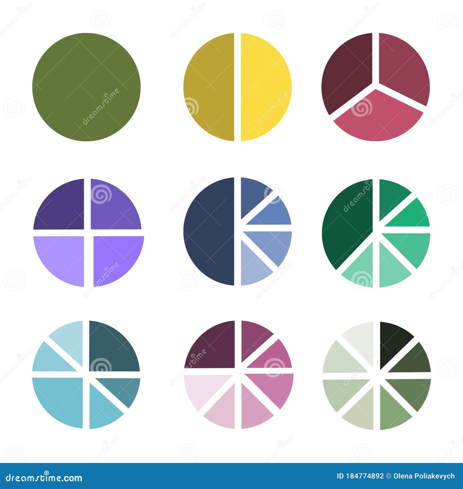 Circles of Different Colors Broken into Sectors Stock Illustration ...