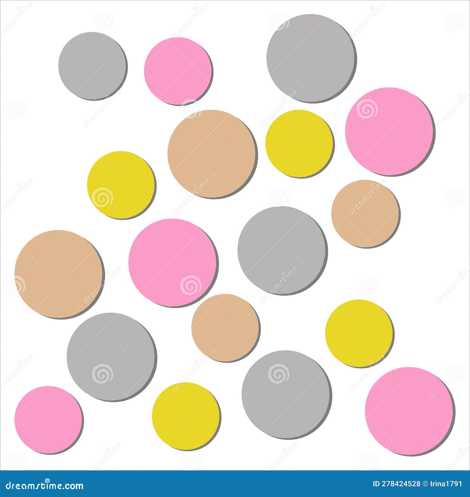 Circles of Different Colors and Sizes with Shadow. Abstract Background ...