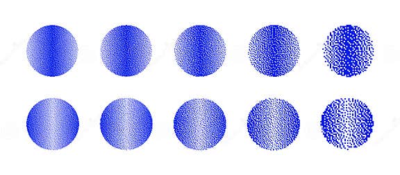 Circles with Different Resolution of Bitmap Dither Gradient Vector Set ...