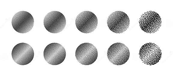 Circles with Different Resolution of Bitmap Dither Gradient Vector Set ...