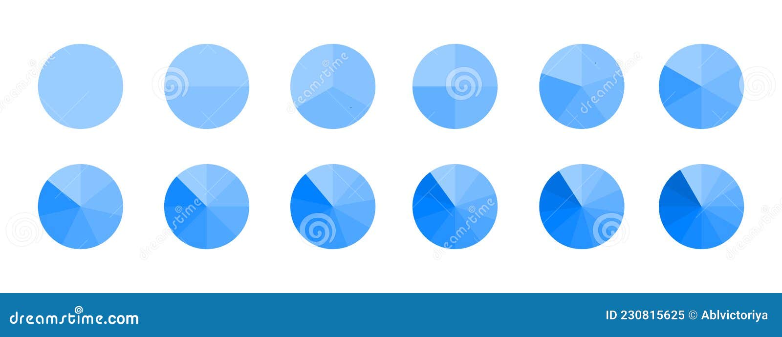 Circles Divided Diagram 3, 10, 7, Graph Icon Pie Shape Section Chart ...