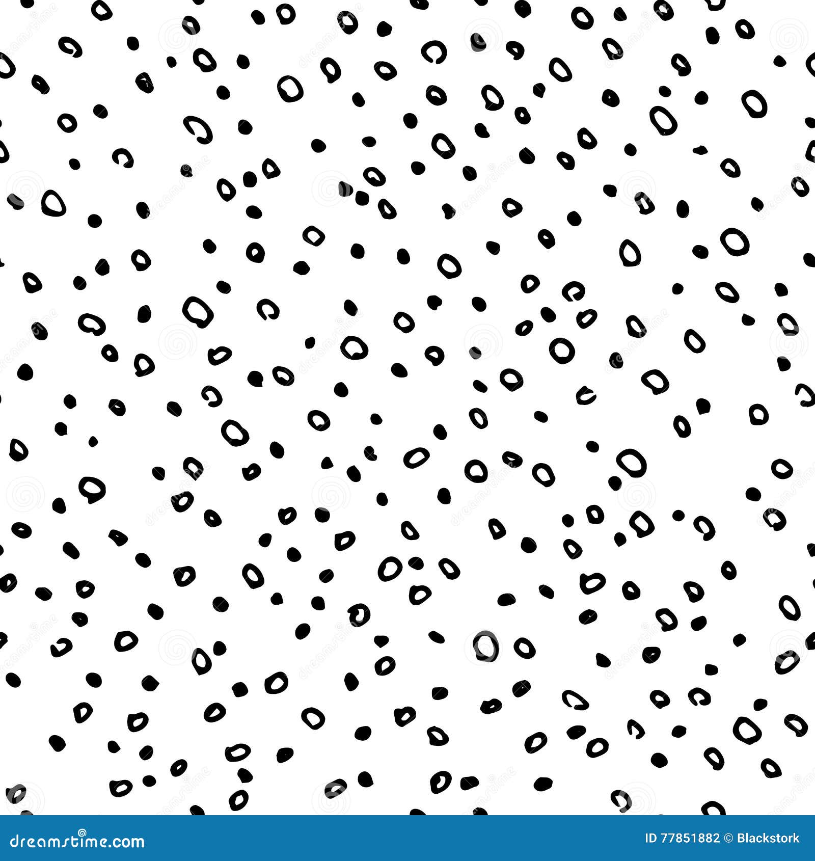 Circles and Dots Ink Hatching. Hand Drawn Vector Seamless Patter Stock ...