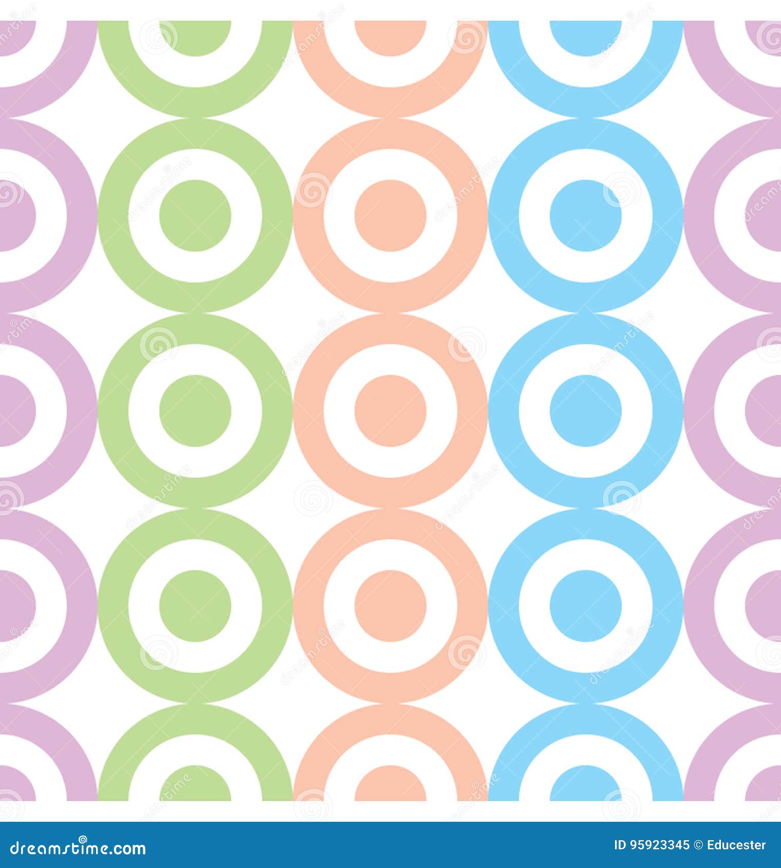 Circles and Dots Pastel Colors Seamless Pattern Stock Illustration ...