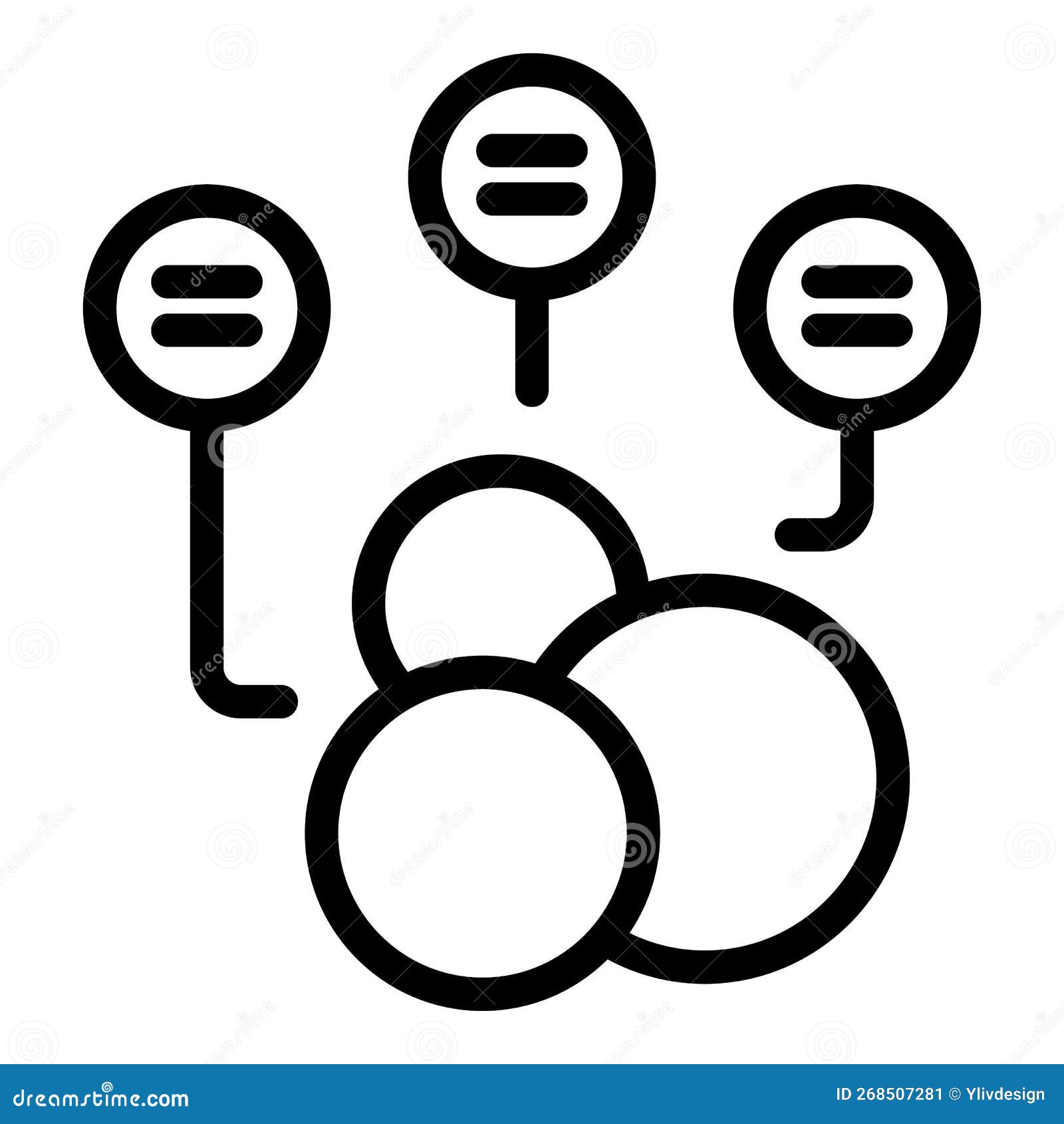 Circles Enzymes Icon Outline Vector. Chain Collagen Stock Illustration ...