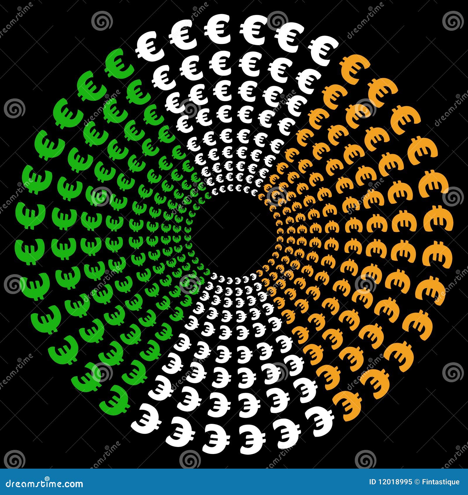 Circles of Euro with Irish Flag Stock Vector - Illustration of currency ...