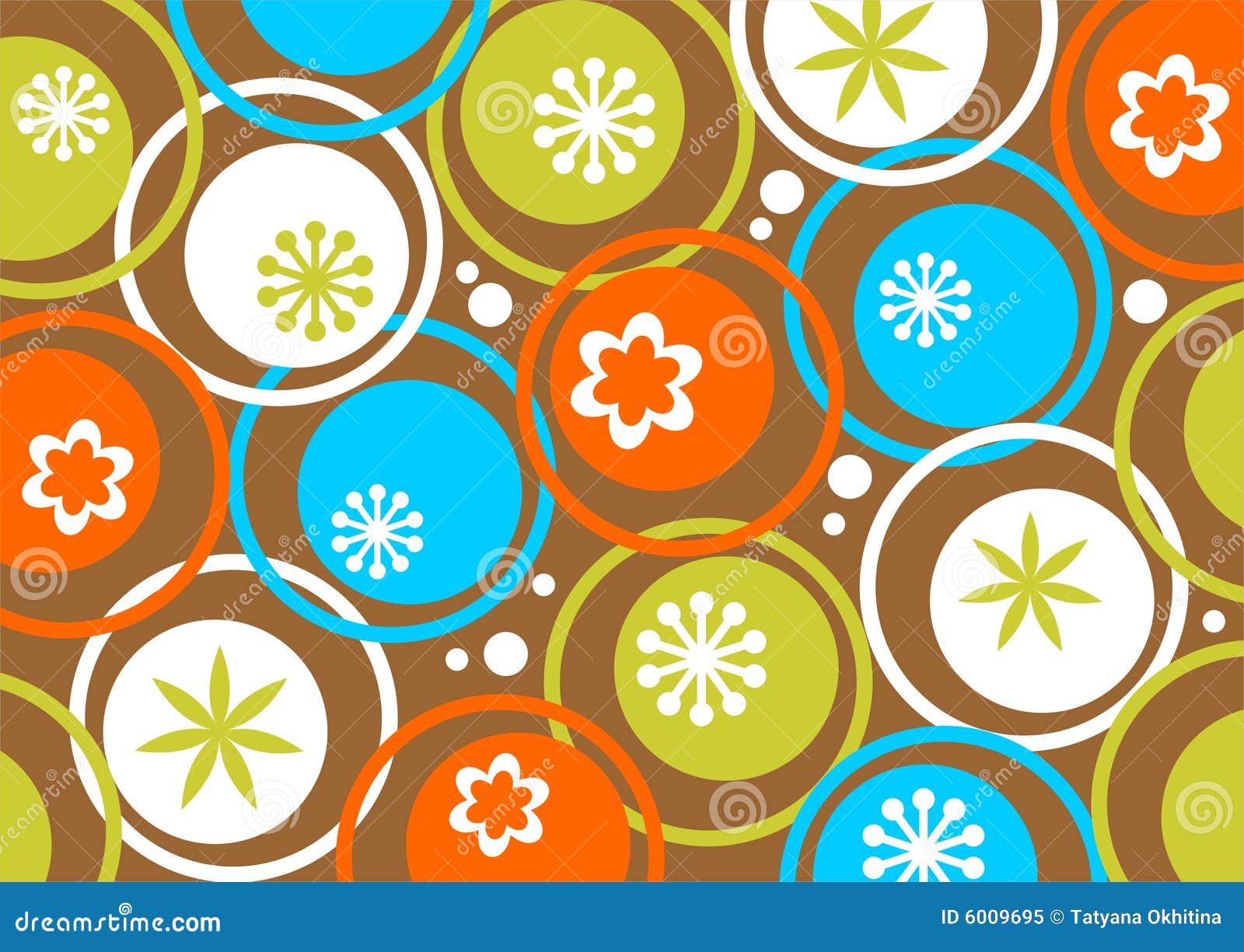 Circles and Flowers Pattern Stock Vector - Illustration of decorative ...