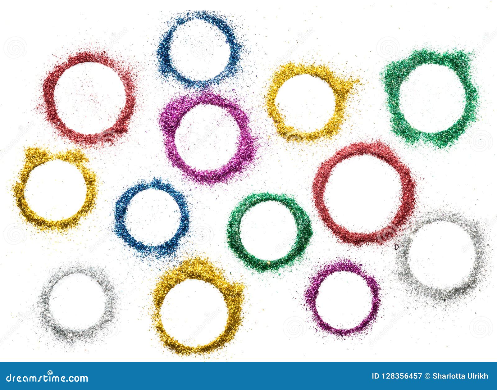 The Circles of Glitter of Different Colors. Stock Image - Image of dust ...