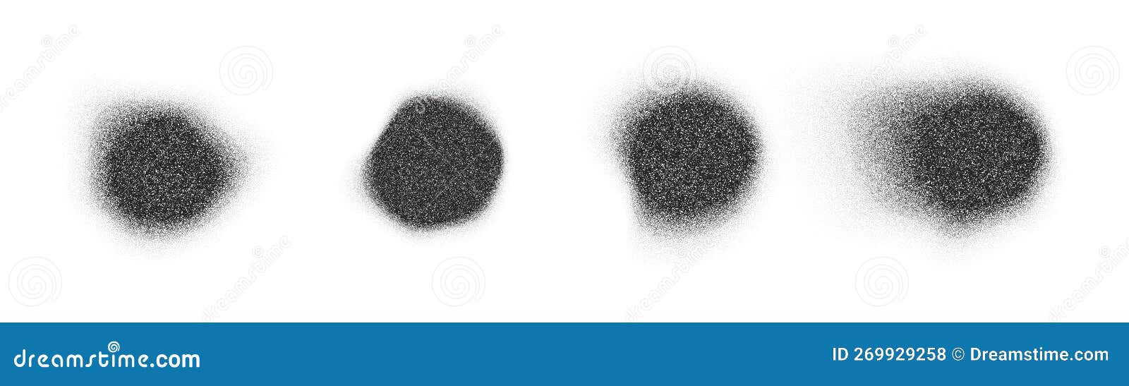 Circles with Grain Dots or Gradient Noise Texture Stains, Stipple ...