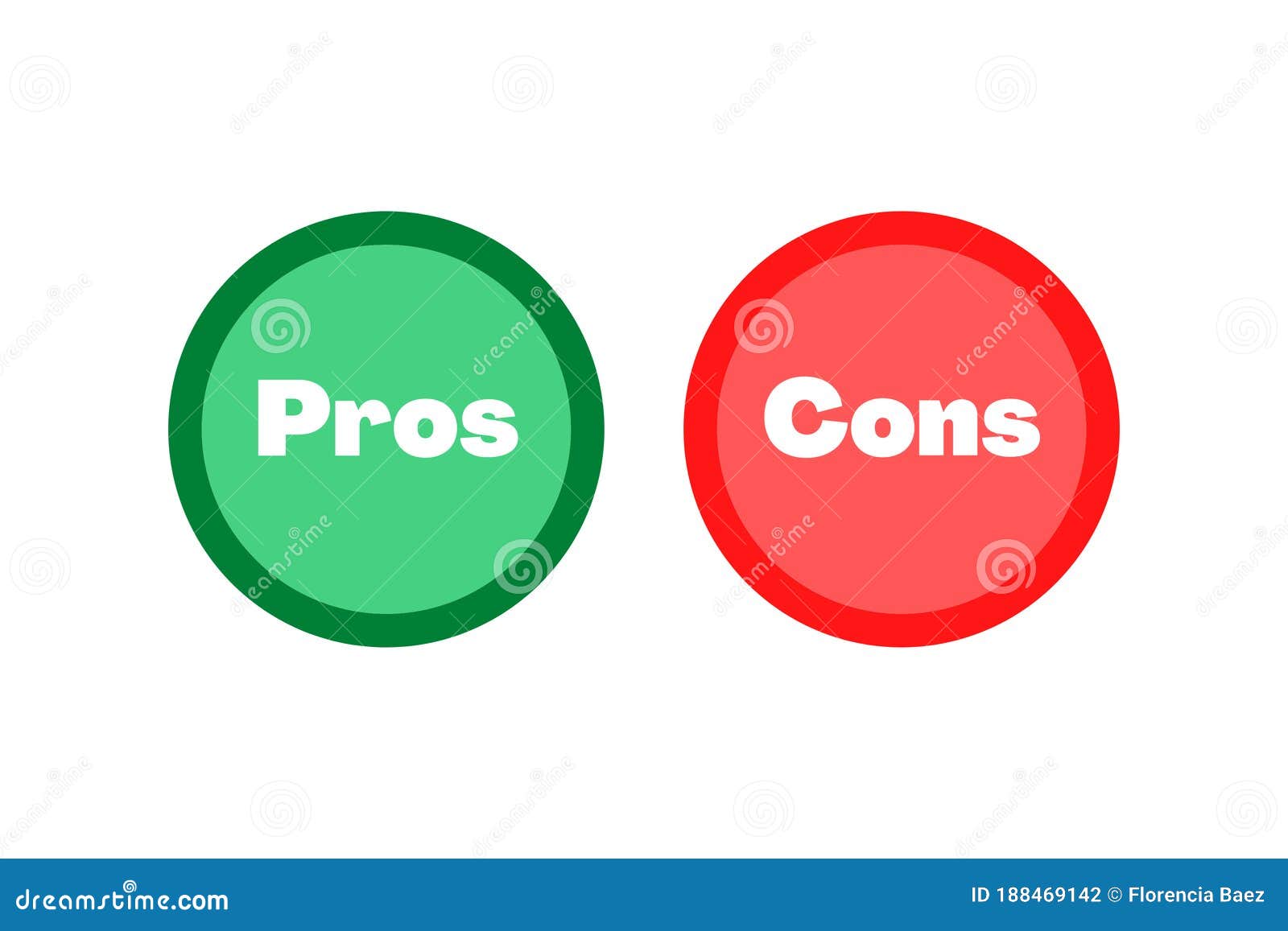 Circles Green and Red with the Text Pros and Cons. Simple Concept for ...