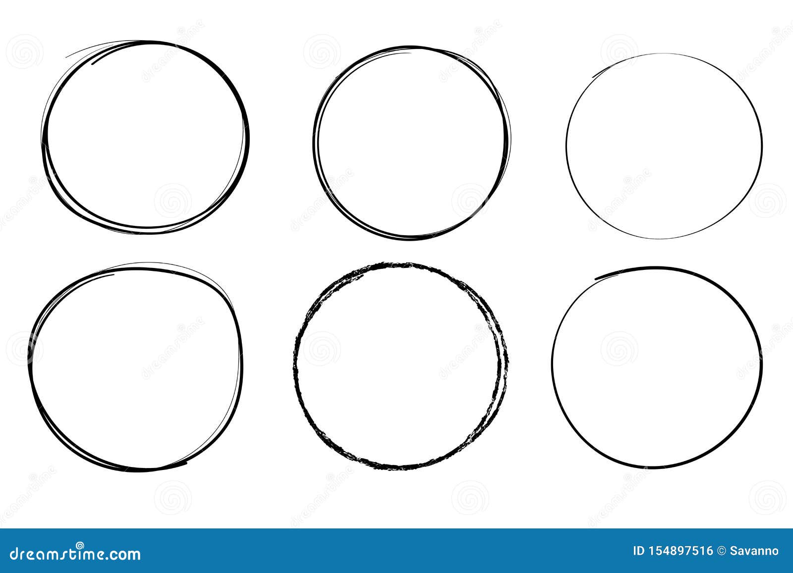 Circles. Hand drawn shapes stock vector. Illustration of circle - 154897516