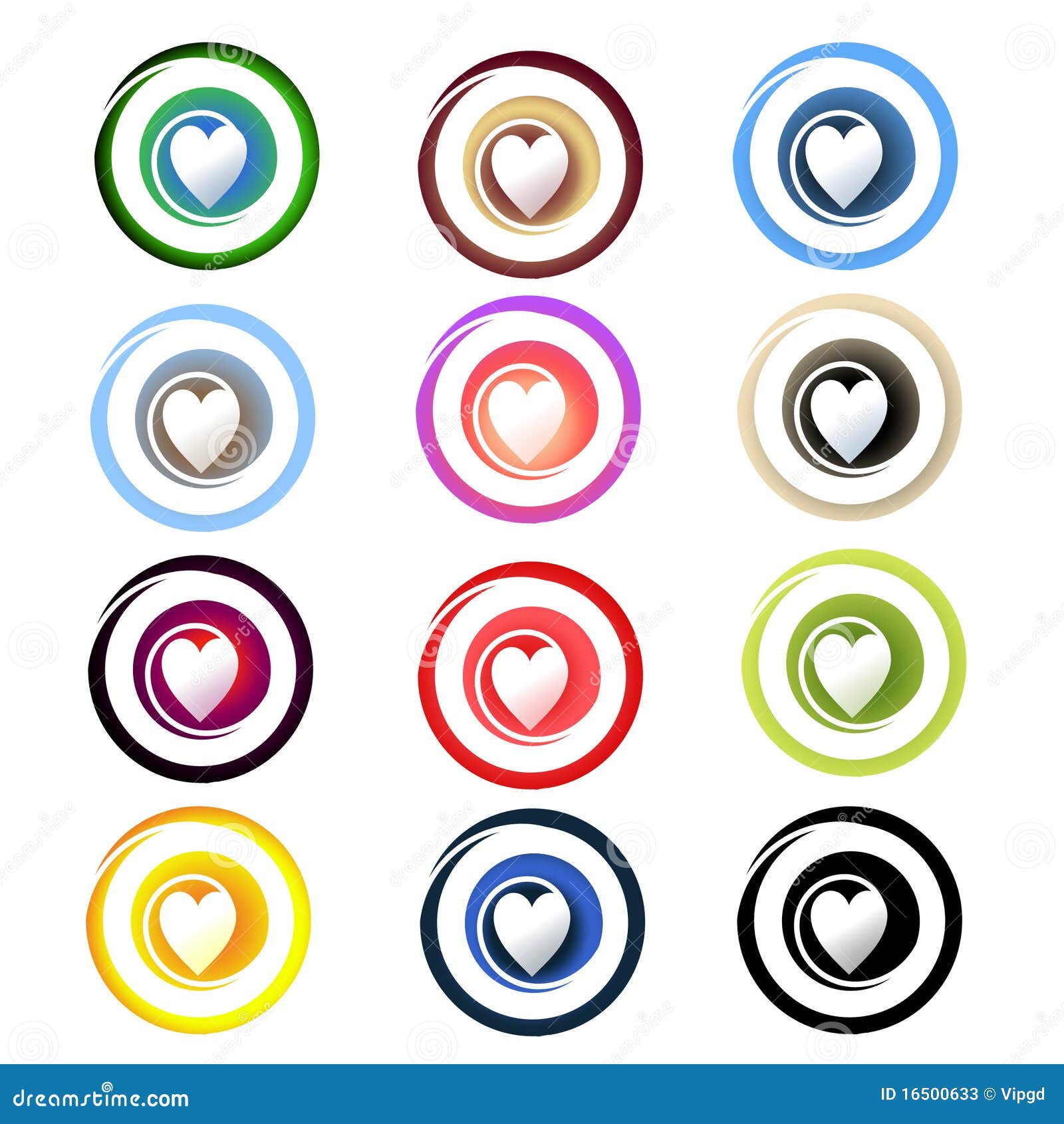 Circles with a Heart stock illustration. Illustration of round - 16500633