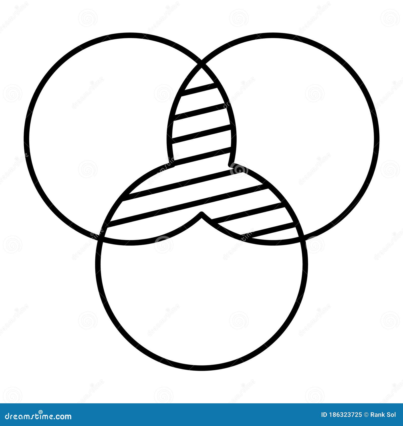 Circles Intersection Outline Vector Icon Which Can Easily Modify or ...