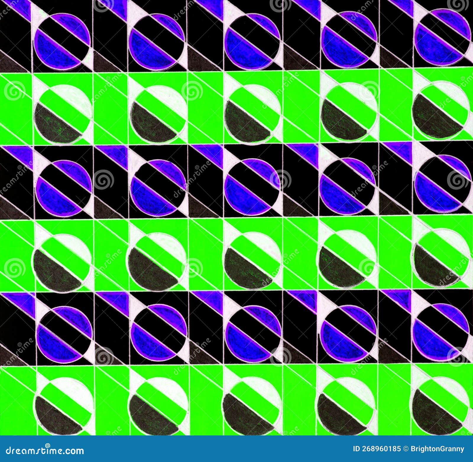 Circles and Lines Drawn on Printed Paper. Stock Illustration ...