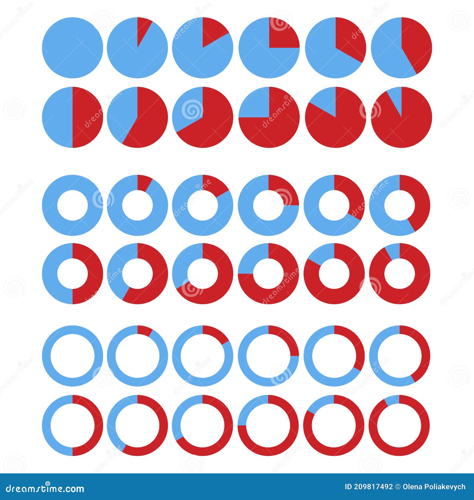 Circles Loading. Round Blue Red Loading Symbols. Design Element ...