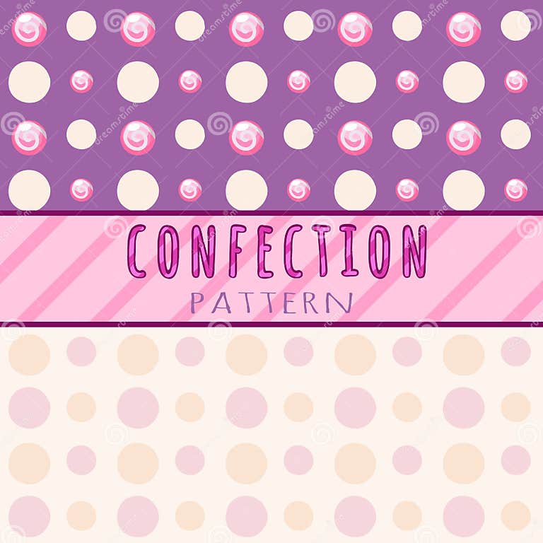 Circles Pattern Candies on a Pink Background Stock Vector ...