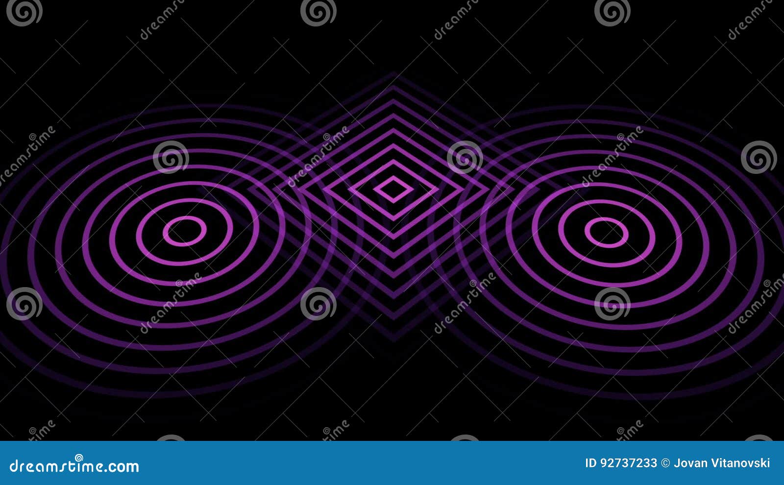 3 Circles or Radio Waves Radiating Out from the Center Stock Video ...