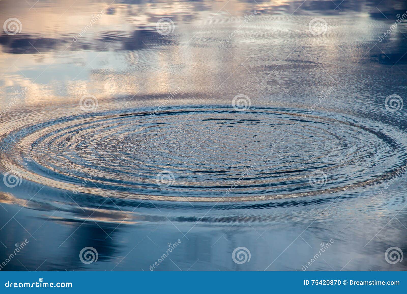 Circles and Reflection of Sky on the Water Surface of a Lake Stock ...