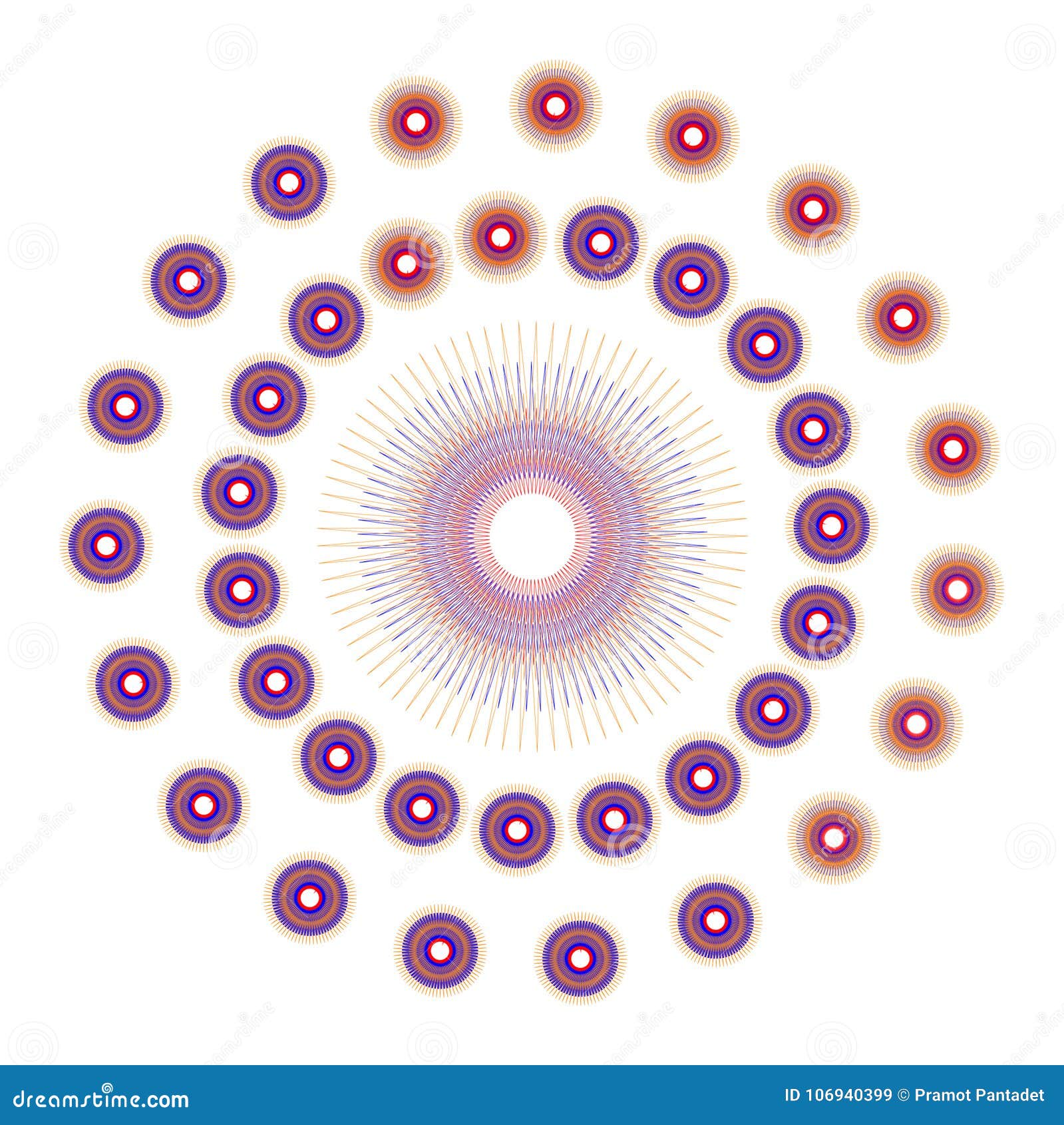 Circles Round Random Concentric Colorful on White Background. Vector Illustration Stock ...