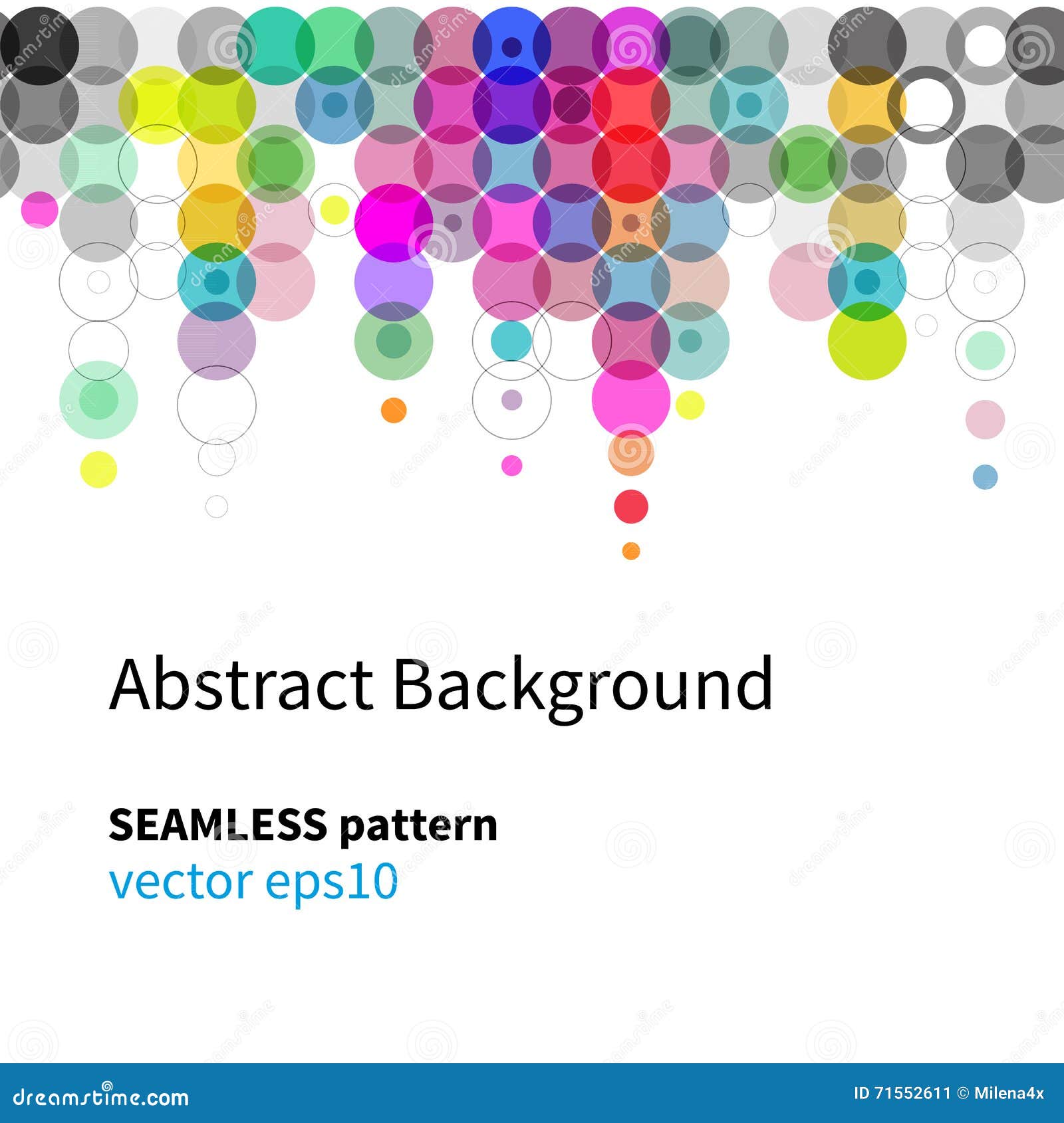 Circles Seamless Background, Bright Colors Vector Stock Vector ...