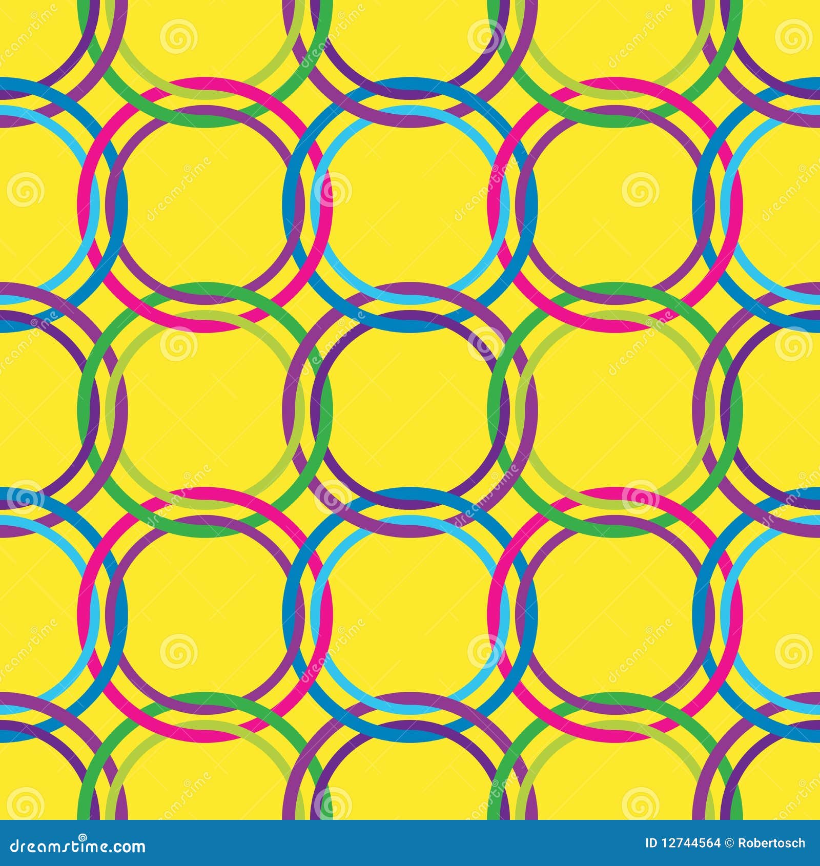 Retro Colors Seamless Pattern With Battlement Curved Lines. Repeated ...